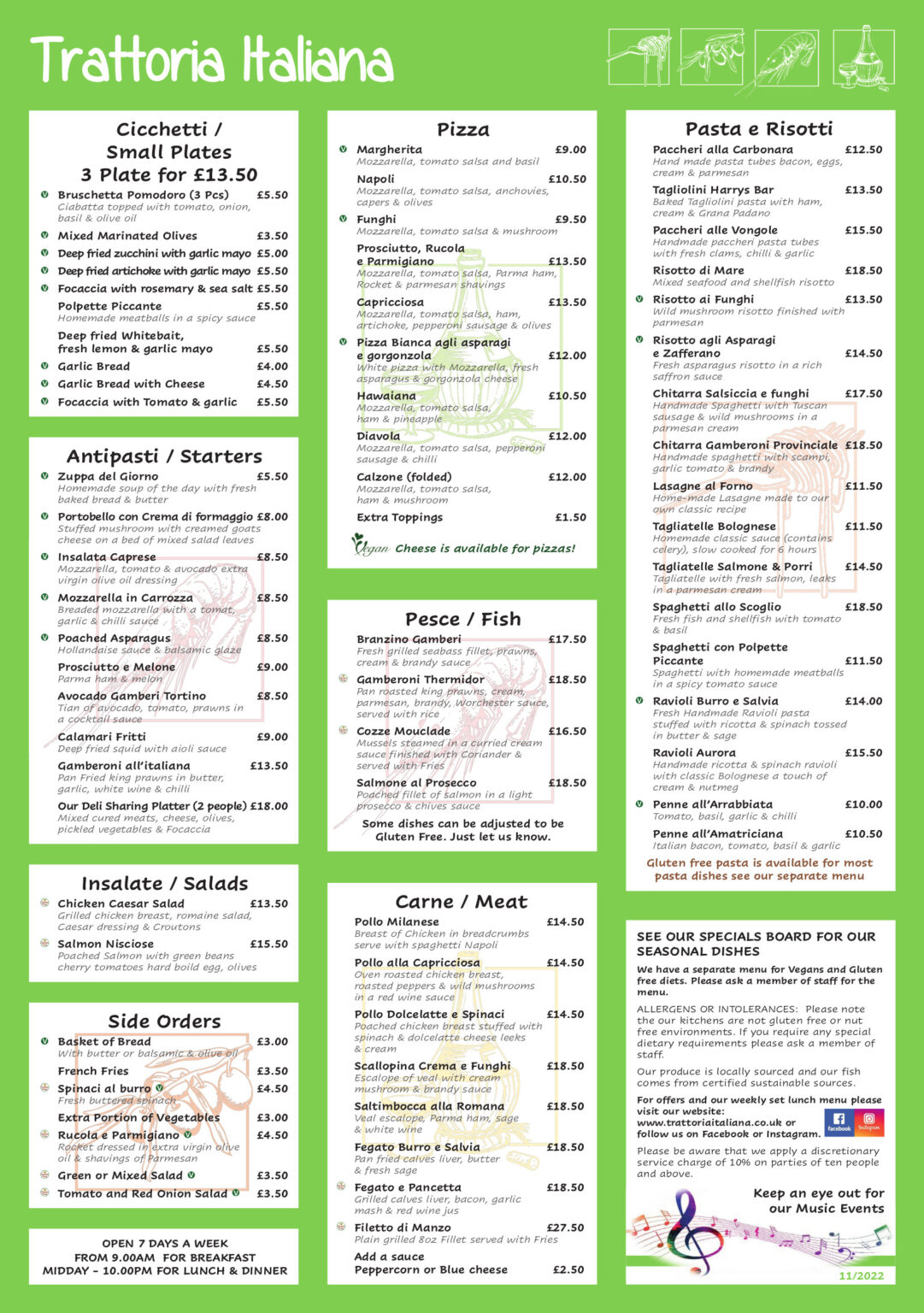 Menu – Trattoria Italiana
